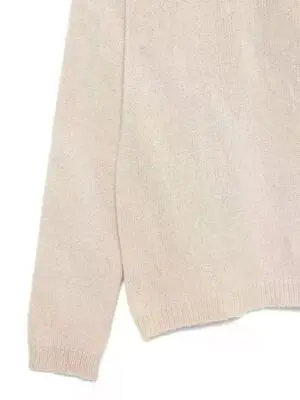 PRIVATE 0204 Round-neck Cotton-blend Sweater - Neutrals
