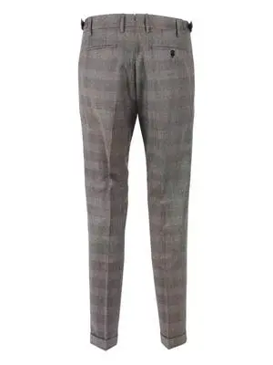 BERWICH Pleated Checked Trousers