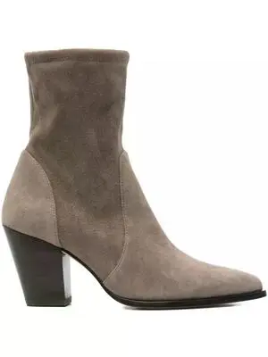 STUART WEITZMAN Suede Sock Boots - Neutrals