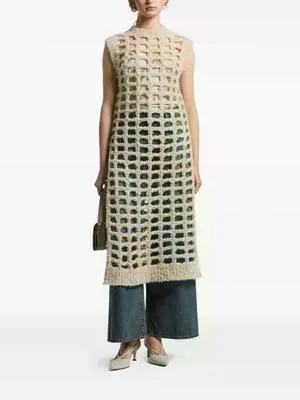 Peserico Grid-pattern Sleeveless Top