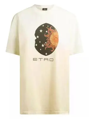 Etro Sun And Moon Print T-shirt - Neutrals