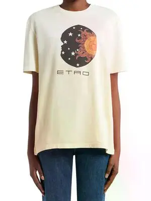 Etro Sun And Moon Print T-shirt - Neutrals