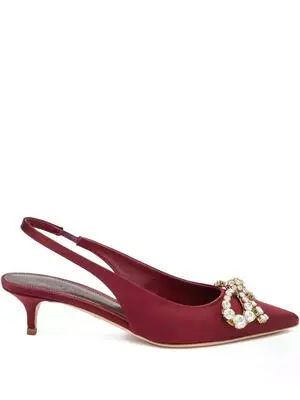Giambattista Valli 40mm Crystal-embellished Slingback Pumps - Red