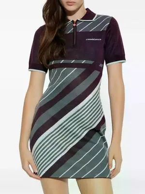 Casablanca Striped Polo Dress - Grey