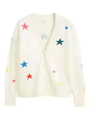Chinti & Parker Star-embellished Wool Cardigan - Neutrals