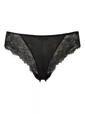 TWINSET Lace-panelled Satin Briefs - Black