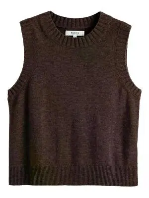 Chinti & Parker Wool-blend Sleeveless Knitted Vest - Brown