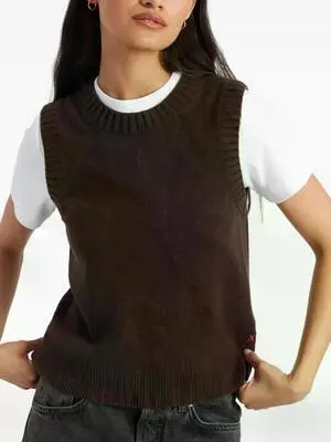 Chinti & Parker Wool-blend Sleeveless Knitted Vest - Brown