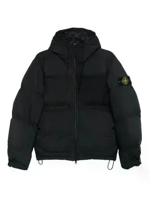 Stone Island Hooded Quilted Puffer Jacket - Black