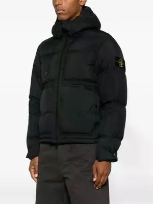 Stone Island Hooded Quilted Puffer Jacket - Black