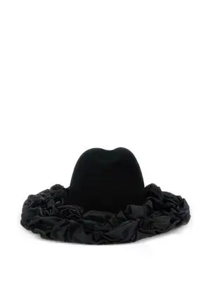 Comme Des Garçons X Hizume Ruffled Wide-brim Hat - Black
