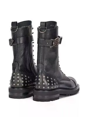Roberto Cavalli Lace-up Studded Boots