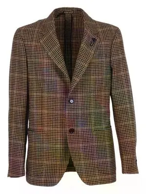 LARDINI Houndstooth Wool Jacket