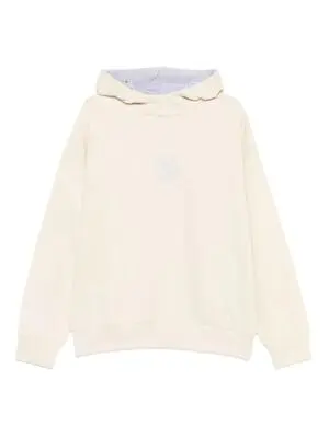 BOSS Floral-embroidered Hoodie - Neutrals