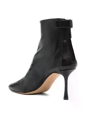 FRANCESCO RUSSO 75mm Leather Zipped-back Ankle Boots