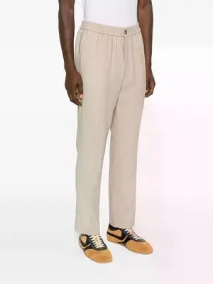 Ami Virgin Wool Straight Leg Trousers - Neutrals