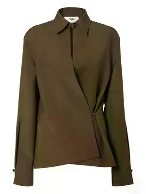 Fendi Asymmetric Wool-mohair Blouse