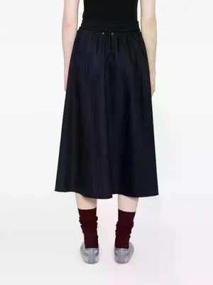 GOLDEN GOOSE Pinstripe Button-detailed Midi A-line Skirt