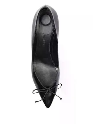 Jacquemus 80mm Bow-detail Pointed-toe Heeled Pumps - Black
