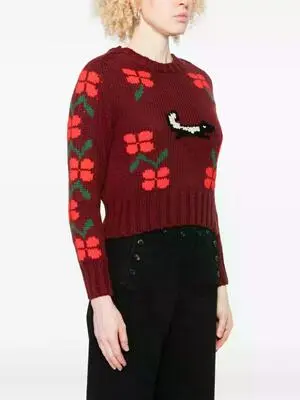 BODE Skunk-jacquard Crew-neck Jumper - Brown