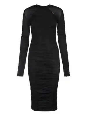 Elisabetta Franchi Gathered Midi Dress - Black