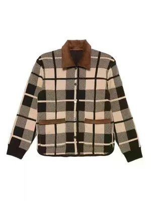 Guest In Residence Plaid Quilted Shirt Jacket - Brown