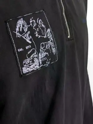Off-White Embroidered-patch Half-zip Polo Shirt