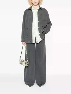 Officine Générale Wide-leg High-waisted Jeans - Grey