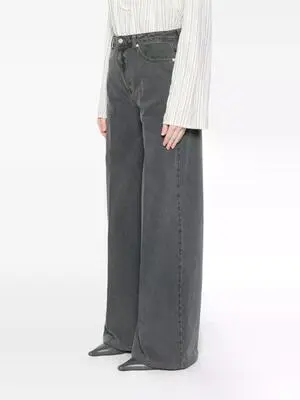 Officine Générale Wide-leg High-waisted Jeans - Grey