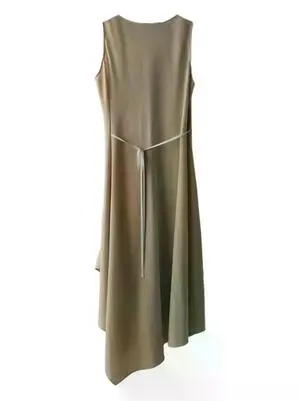 SHANSHAN RUAN Asymmetric V-neck Jersey Midi Dress