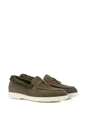 DOUCAL'S Shearling-trim Suede Loafers