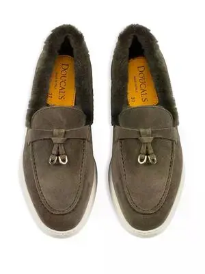 DOUCAL'S Shearling-trim Suede Loafers