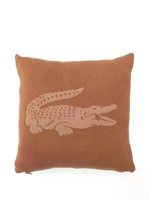 Lacoste Crocodile-patterned Throw - Brown