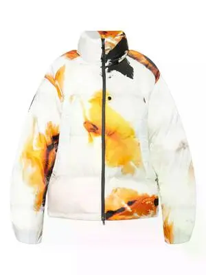 Y3 Abstract-print Puffer Jacket - White