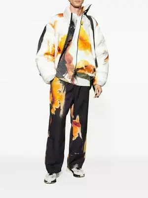 Y3 Abstract-print Puffer Jacket - White