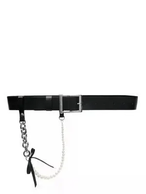 Simone Rocha Chain And Pearl-embellished Belt - Black