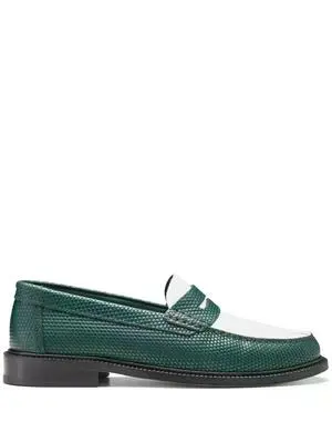 VINNY'S Embossed Leather Loafers