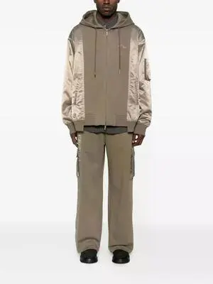 FENG CHEN WANG Satin-panel Cargo Trousers