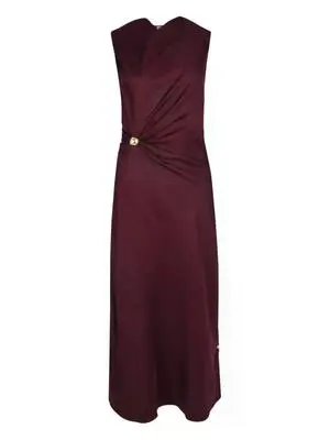 Loulou De Saison Draped Silk Midi Dress