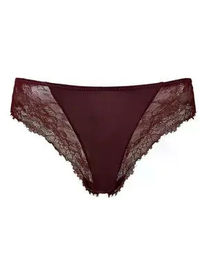 TWINSET Lace-trimmed Satin Briefs - Red