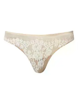 TWINSET Lace Tulle Thong - Neutrals