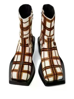 Camper Quetal Checked Ankle Boots
