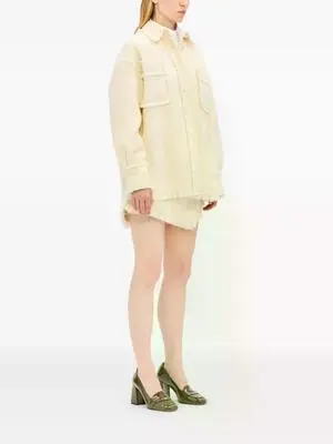 MSGM Tweed Fringed Shorts - Neutrals