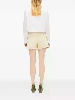 MSGM Tweed Fringed Shorts - Neutrals