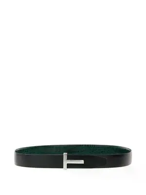 TOM FORD Crocodile-embossed Reversible Belt