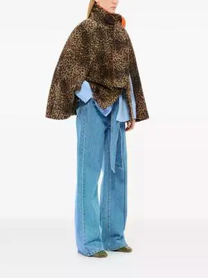 MSGM Attached-scarf Cape - Brown