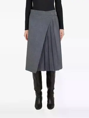 True Royal Pleated Wrap Skirt