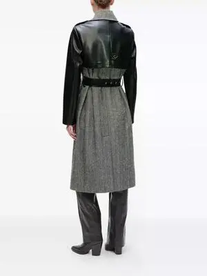 Karl Lagerfeld Belted Herringbone Coat