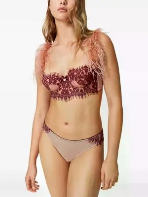 TWINSET Feather-trimmed Balconette Bra