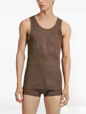 Zegna Ribbed Cotton-blend Tank Top